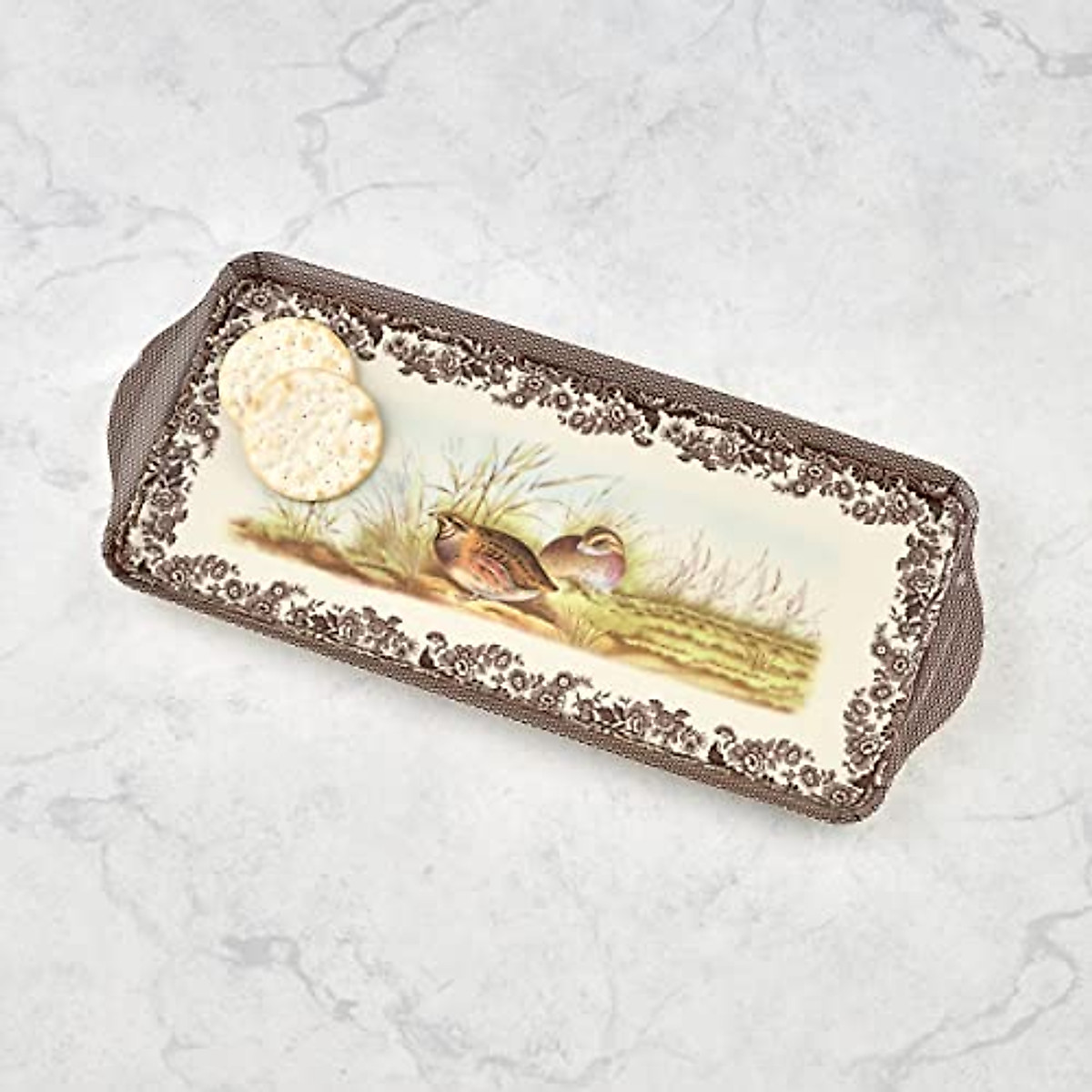 Pimpernel Spode Woodland Collection Sandwich Tray | Serving Platter | Crudité and Appetizer Tray for Indoor and Outdoor use | Made of Melamine | Measures 15.1" x 6.5" | Dishwasher Safe