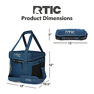 RTIC 28 Can Everyday Cooler, Soft Sided Portable Insulated Cooling for Lunch, Beach, Drink, Beverage, Travel, Camping, Picnic, for Men and Women, Navy