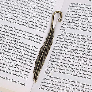 12Pcs Vintage Metal Feather Bookmarks, Mermaid Hooks Shaped Bookmark