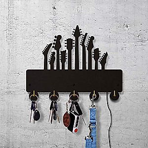 The Geeky Days Guitar Design Home Decor Wall Art Wall Hook Bedroom Decor Hanger Music Instrument Coat Bags Clothes Hook Keys Holder Towel Hooks for Music Lover Gift