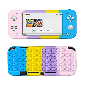 Jowhep for Nintendo Switch Lite Silicone Case Fidget Toy it Funny Fun for Switch Lite Games Cover Soft Design Shell for Girls Boys Kids Cases for Switch Lite Controllers (Color Bubble)