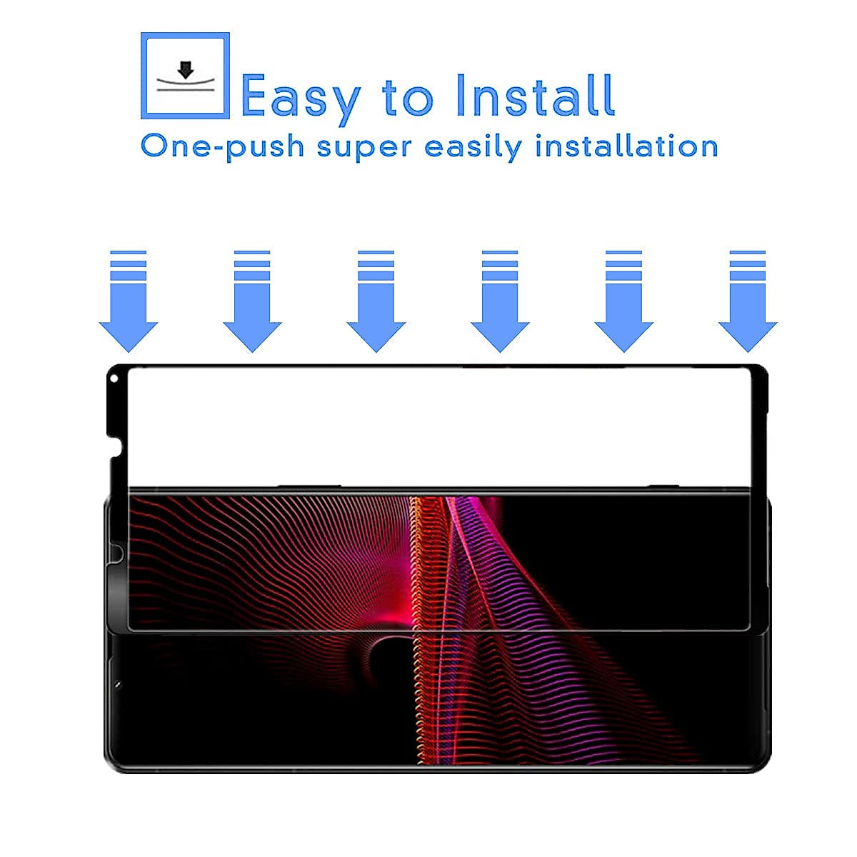 AISELAN for Sony Xperia 1 III Full Coverage Screen Protector Glass, [2 Pcs] Black Silk Anti-Scratch Case Friendly Tempered Glass Protective Film for Sony Xperia 1 III Phone