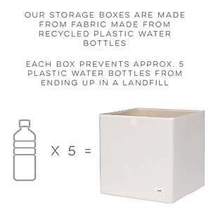 3 Sprouts Recycled Fabric Cube Storage Bin - 13 Inch Collapsible Organizer for Cube Shelving Systems, Kids Cubby Bins - Clay