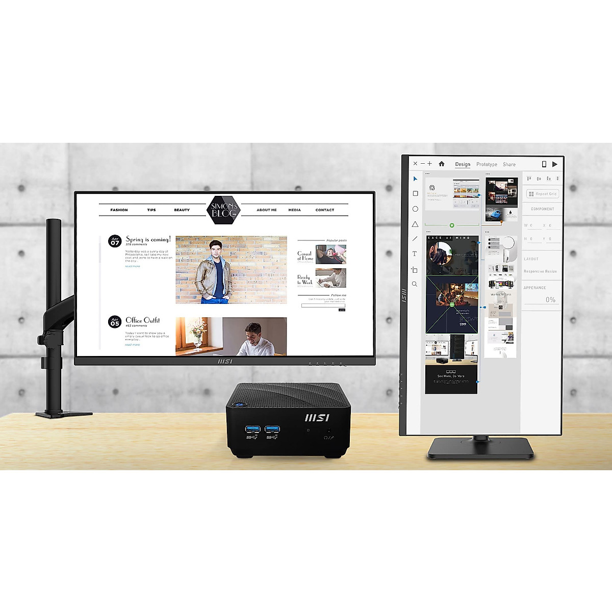 MSI Cubi N Mini PC: Intel Celeron N4500, 4GB DDR4 (1x4GB) 2666MHz, 128GB SSD, WiFi 6, BT 5.2, Energy Efficient, Black, Windows 11 Pro: JSL-070US