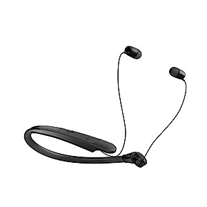 LG TONE Wireless Stereo Headset with Retractable Earbuds NP3, Black, Small