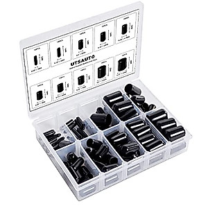 UTSAUTO 100Pcs Flexible Rubber End Caps 10 Most Popular Size Round Screw Thread Protectors Black Vinyl Blot Protector Safety Caps Kit for Tube Screw Bolt (2mm,3mm,5mm,6mm,6.5mm,7mm,8mm,9mm,10mm,12mm)
