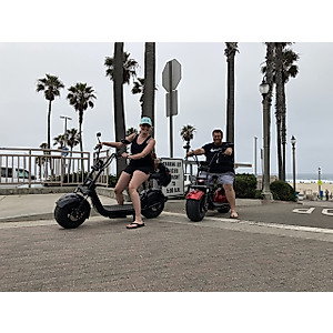 H4-Pro 2000W Electric Scooter Adult Citycoco 37.5mph One-Button Start Front and Rear Disc Brakes 60V 21.8Ah Removable Lithium Battery with Large Display