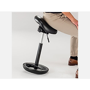 Safco Products 3006BV Twixt Saddle Seat Stool, Adjustable Extended Height, Unique Ergonomic Design