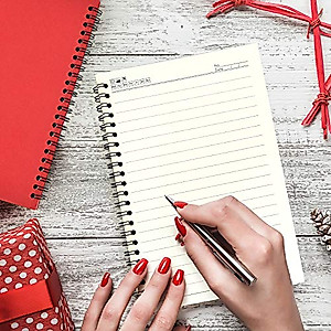 Zealor 6 Pack Soft Cover Notebook with Lined Paper 8.3 inch x 5.5 inch, Spiral Notebooks -120 Pages, 60 Sheets - Memo Notepads for Office School Travel (Kraft, Red, Black)