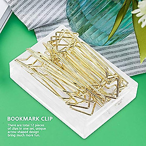 Zerodis 12Pcs Paper Clip Bookmark,Metal Stationery Clip for Office School Stationery Document