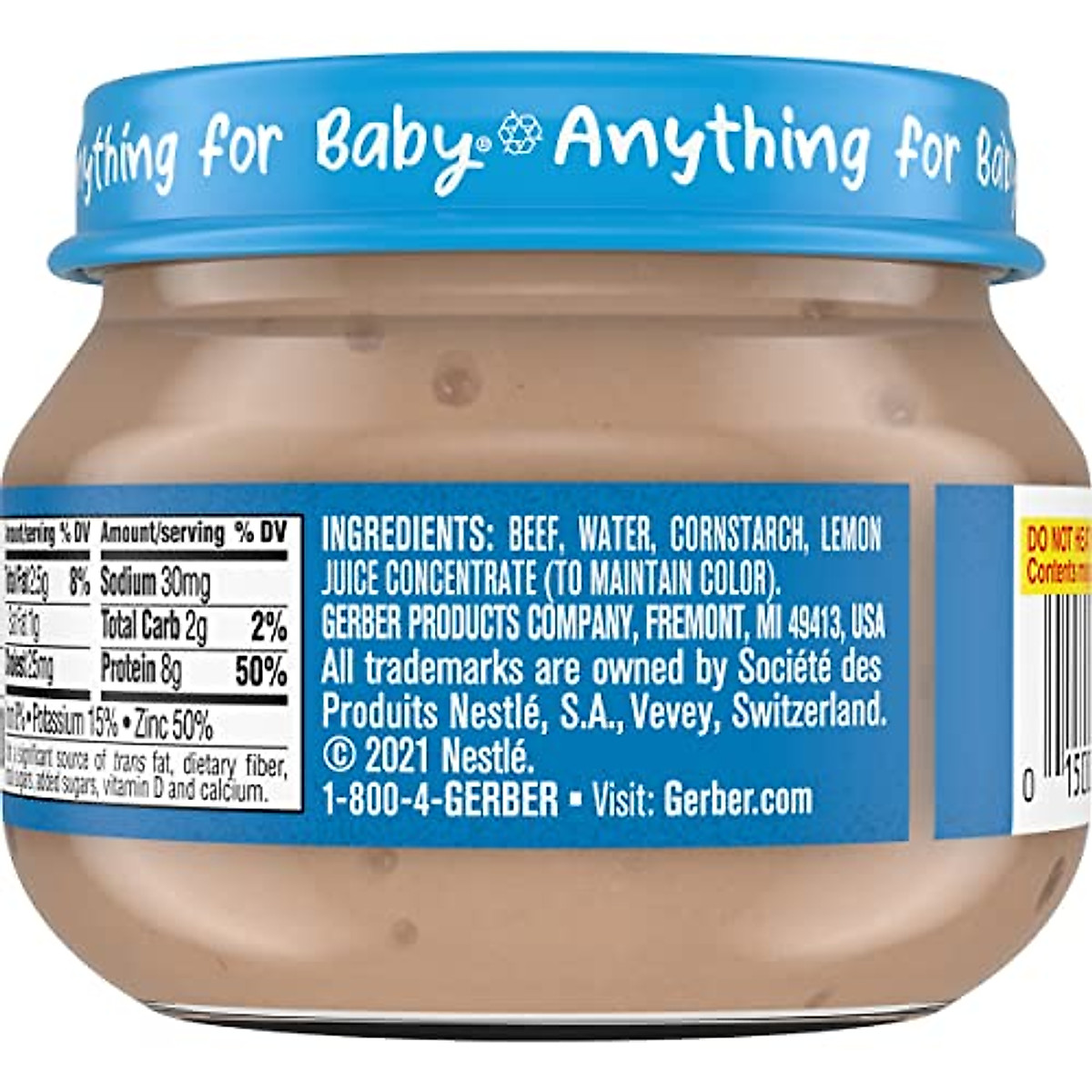 Gerber Mealtime for Baby 2nd Foods Baby Food Jar, Beef & Gravy, Non-GMO Pureed Baby Food, Made with Protein & Zinc, 2.5-Ounce Glass Jar (Pack of 20 Jars)