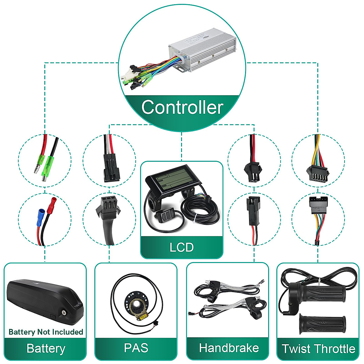 Voilamart Electric Bicycle Kit 26" Rear Wheel 48V 1000W E-Bike Conversion Kit with LCD Display, Cycling Hub Motor with Intelligent Controller and PAS System for Road Bike(without Battery)