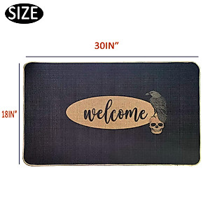 NC Halloween Welcome Door Mat,18 x 30 Inch Halloween Non-Skid Floor Mat Switch Mat Indoor Outdoor Home Garden, Easy to Clean Low Profile Mat for Entry Patio Garage High Traffic Areas