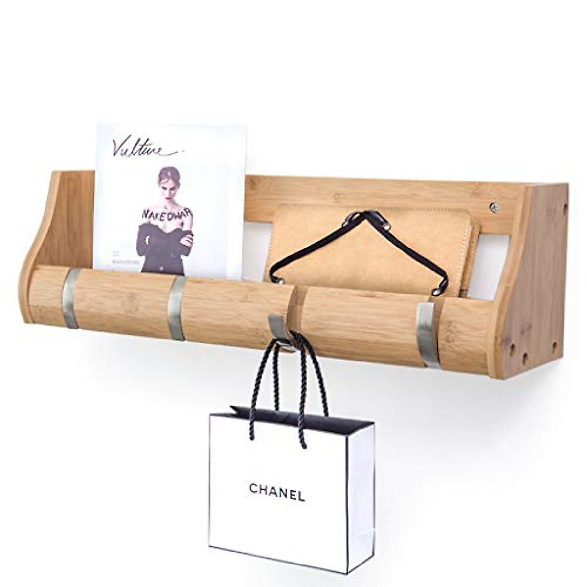 rUrEu Coat Rack for Wall with Storage, Wall Mounted Coat Rack, Door Entryway Kitchen Bathroom Cabinet Bedroom Coat Hanger, Decorative Wall Frame