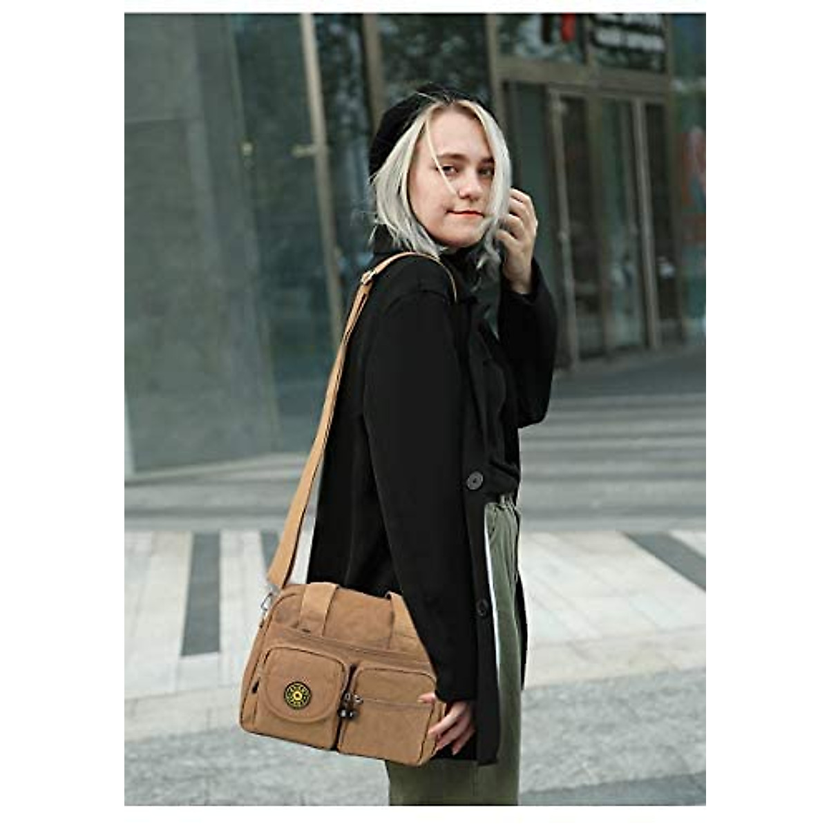 Gladdon Women's Multicolor Canvas Large Leisure Bag Shopping and Travel, Khaki