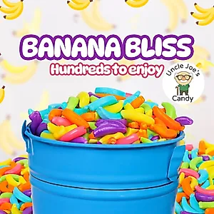 Uncle Joes Hard Banana Runts Candy, Bulk Pack in Resealable Bag, 2 lb - Perfect Joy Ride Candy for Banana Candy Lovers
