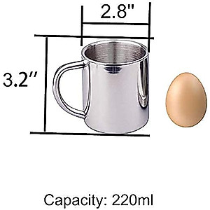 IMEEA 7.5oz/220ml Camping Mugs Tea Cups Double Walled Stainless Steel 13.5oz/400ml Coffee Mugs