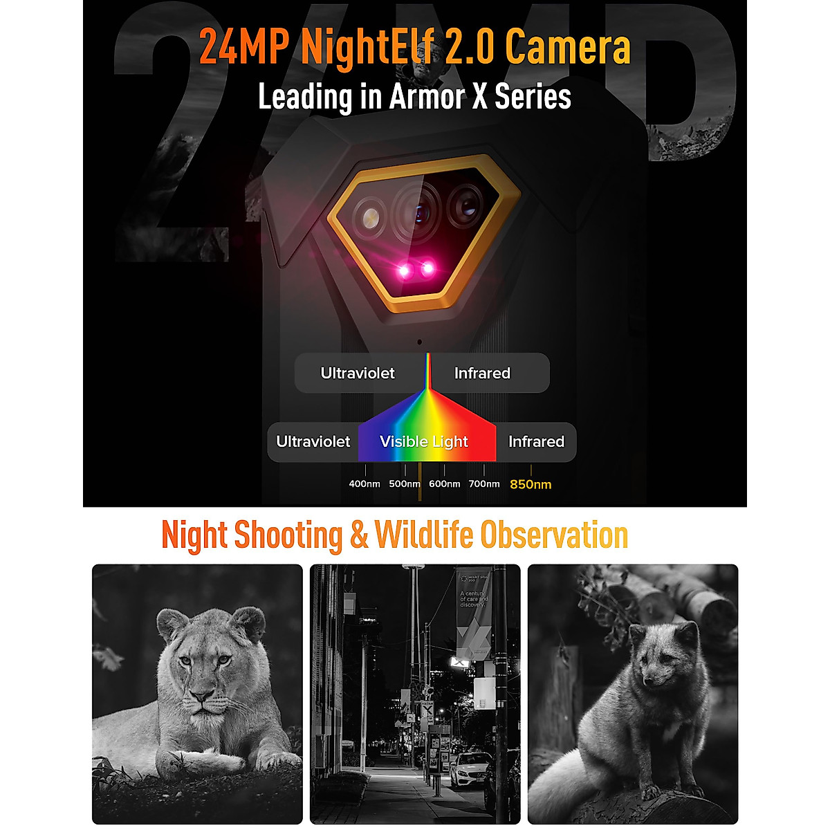 Ulefone Armor X13 & Case Rugged Smartphone, 50MP+24MP Night Vision Camera, Octa-core 12GB RAM 64GB ROM, 6.52 inch Screen, 6320mAh, Global Dual 4G, NFC/OTG/GPS/IP68/IP69K, Black