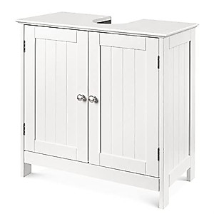FZZDP Two-Door Bathroom Vanity Cabinet Wash Basin Cabinet Multifunctional Storage Shelf Basket Kitchen Bathroom Accessories