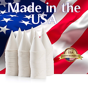 Cone Paper Cups 2000 Pack Snow Cone Disposable 4.5 Oz White