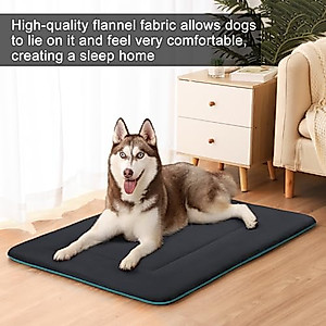 Magic Dog Large Dog Bed Soft Dog Crate Pad Mat, 42-Inch Washable Comfy Kennel Pad with Anti Slip Bottom Pet Sleeping Beds, Dark Grey