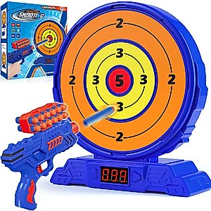 Shooting Game Toy for Age 5, 6, 7, 8, 9, 10+ Years Old Kids, Boys - Digital Shooting Targets with Foam Dart Toy Gun - Electronic Scoring Board Games for Kid - Ideal Gift - Compatible with Toy Gun
