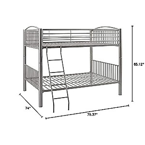 Powell Heavy Metal Bunk Bed, Full Over Full, Pewter