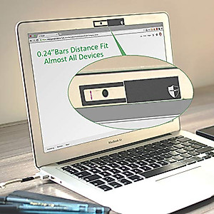 Nano shield Aluminum Alloy Laptop Camera Cover (Black & Silver), Luxury Metal Design Webcam Cover Slide for Computer Mac MacBook Pro iMac Cell Phone iPhone iPad Surface Pro Echo Show/Sport