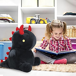 Ditucu Cute Dinosaur Plush 16 inch Large Dino Stuffed Animals Plushies Toys Super Soft Dolls Birthday Gifts for Kids Girls Boys Black