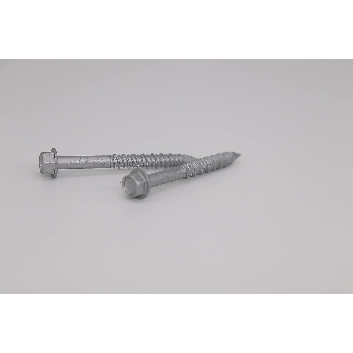 HLAFIX Fastener SS410 1000hrs Anti-Rust Silver Ruspert Coating Concrete Screw 1/4”x2-3/4”, Hex Washer Head, Diamond Point, 12pcs in Blister Package