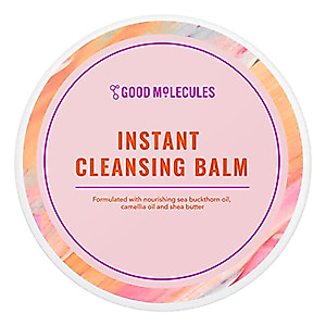 Good Molecules Instant Cleansing Balm 75g/2.5oz - Facial Cleanser and Makeup Remover with Shea Butter, Sea Buckthorn, and Camellia Oils to Cleanse and Hydrate - Skin Care For Face and Eyes
