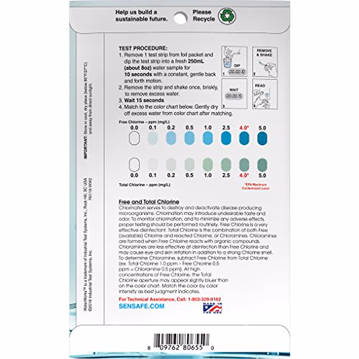 Industrial Test Systems 480655 WaterWorks Free and Total Chlorine WW2 Test