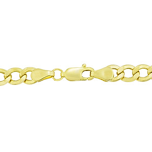 Nuragold 10k Yellow Gold 5.5mm Cuban Curb Link Chain Pendant Necklace, Mens Womens Jewelry 16" 18" 20" 22" 24" 26" 28" 30"
