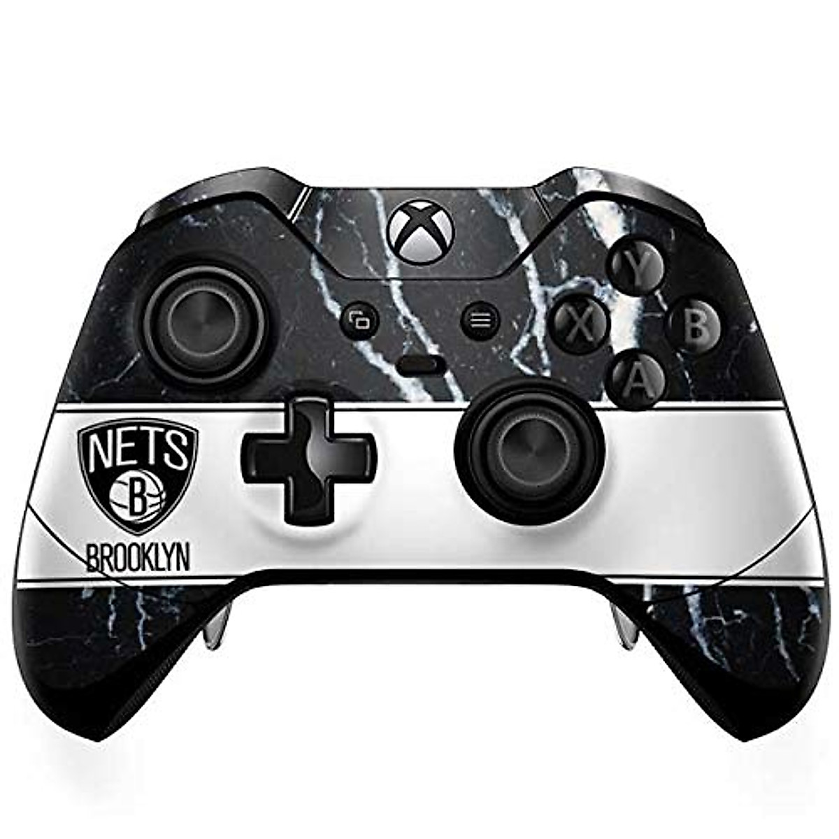 Skinit Decal Gaming Skin Compatible with Xbox One Elite Controller - Officially Licensed NBA Brooklyn Nets Marble Design