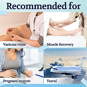 LIN PERFORMANCE Calf Compression Sleeves for Men and Women 20-30mmhg Calf Support Sleeves Footless Lightweight for Running Cycling Travel Circulation Recovery Pain Relief(Blue,M)