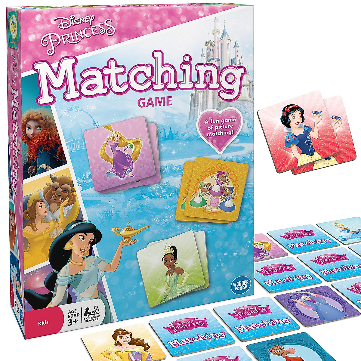 Wonder Forge Disney Princess Matching Game - Fun & Quick Memory Game for Kids | Engaging Toy for Ages 3-5 Years | Features Beloved Disney Princesses | Ideal for Solo or Family Play