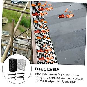 DOITOOL 1 Set Anti-Falling Net Roof Gutter Guard Mesh Fence Net Cover Mesh Strainer Downspout Filter Plastic Fencing Sink Nets Plastic Gutter Guard Plastic Gutter Guard Net Mesh Black Leaf