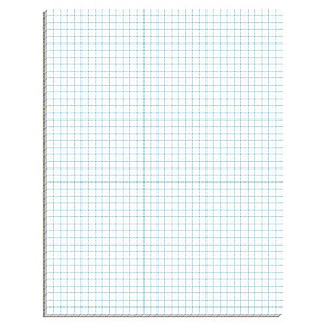 TOPS 33041 Quadrille Pads, 4 Squares/Inch, 8 1/2 x 11, White, 50 Sheets