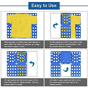 BoxLegend T Shirt Folding Board T Shirt Clothes Folder Laundry Organizer Easy and Fast for Kid and Adult to Fold Clothes Blue