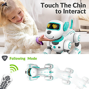 STEMTRON Programmable Remote Control Robot Cat Robot Dog for Kids, Interactive Robotic Dog Robotic Cat, Robo Dog Robo Cat, RC Robot with Touch Sensing, LED Eyes, Dance & Music