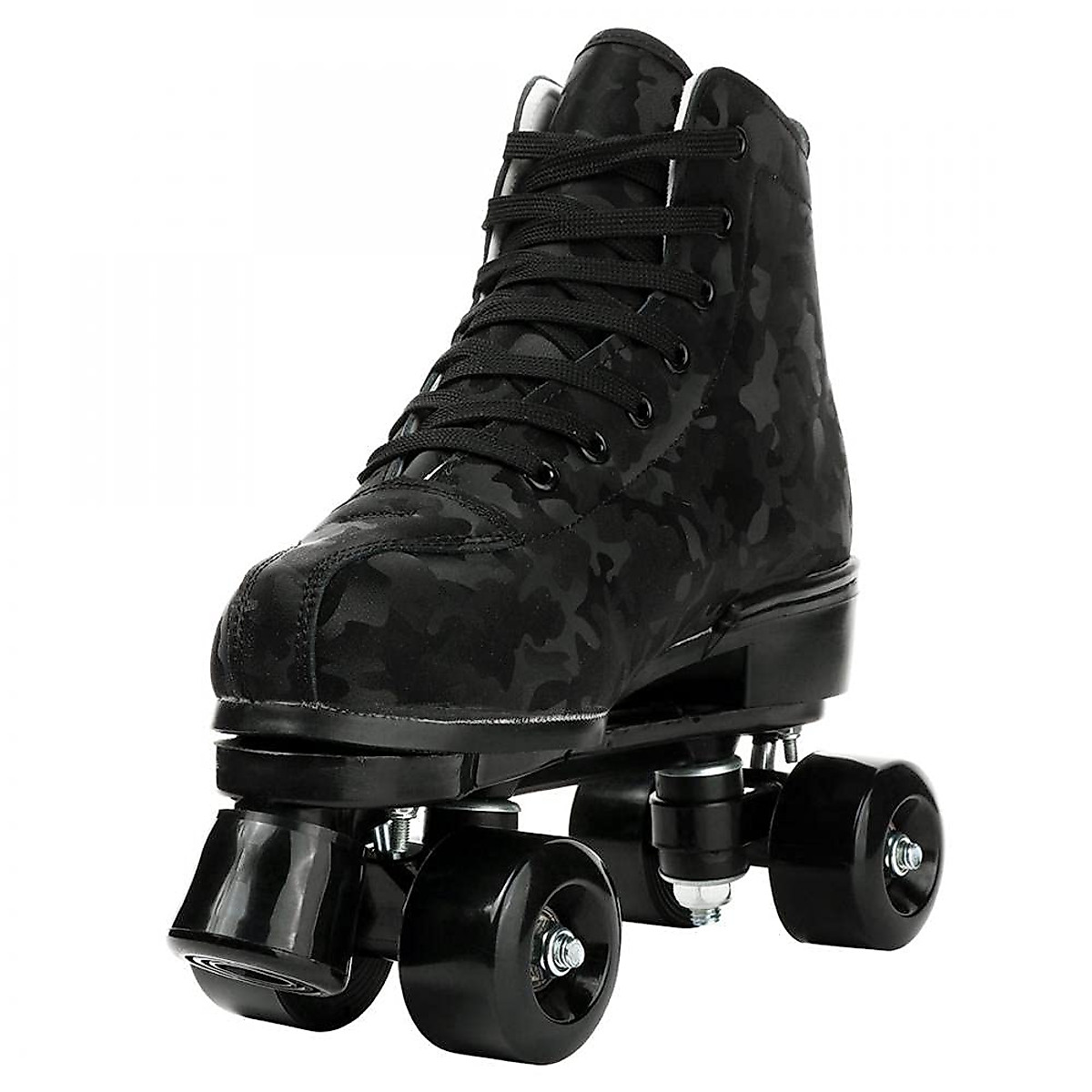Risup Roller Skates for Women and Men Cowhide High-Top Shoes Classic Double-Row Roller Skates Four-Wheel Roller Skates for Men Girls Unisex Christmas