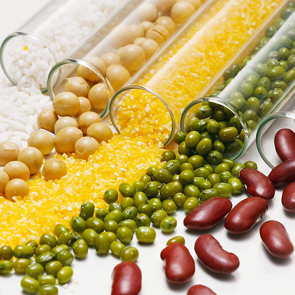 50 Pcs Test Tubes with Test Tube Rack 16x100mm (10ml) Plastic Test Tubes with Caps for Scientific Experiments Party Decoration Liquid Storage Candy Storage