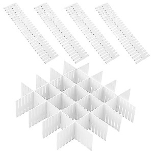 Alipis Plastic Drawers 12 Pcs Drawer Dividers Adjustable Drawer Organizer Diy Plastic Grid Closet Separator Tidy Organizer Container for Socks Underwear Makeup Plastic Storage Drawers