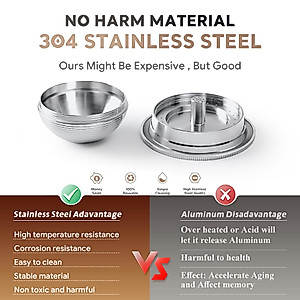 Stainless Steel Refillable Coffee Pods Compatible for Nespresso VertuoPlus,Stainless Steel Reusable Coffee Capsules Pods (2.4 oz)