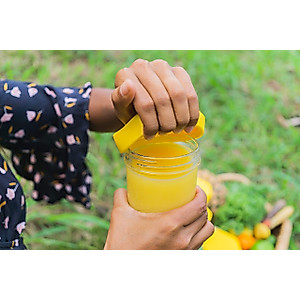 HOUSERRY DELUXE Easy-Grip Easy-Open 100% Silicone Mason Jar Lid - 3 pcs (WIDE MOUTH, YELLOW)