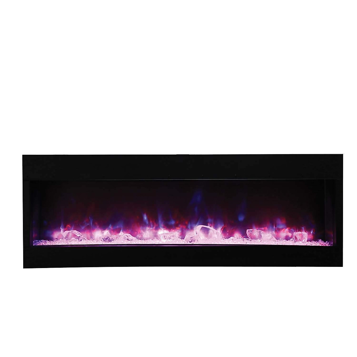 Amantii 72-TRU-View-XL 3 Sided Electric Fireplace 72 Inch, 3-Sided Glass Fireplace Heater w/Remote Control & 8H Timer, Thermostat, Black, Adjustable Brightness, Realistic Flame Effects