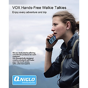 Qniglo Walkie Talkies for Adults/Kids, Rechargeable Walkie Talkies Long Range with 22 FRS Channels, VOX 2 Way Radios with LED Flashlight for Hiking Camping Trip Adventure(Bluegreen)