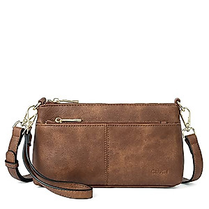 CLUCI Small Purses for Women Crossbody Bags, Cell Phone Clutch with Adjustbable Strap, Women's Leather Wristlet Purses