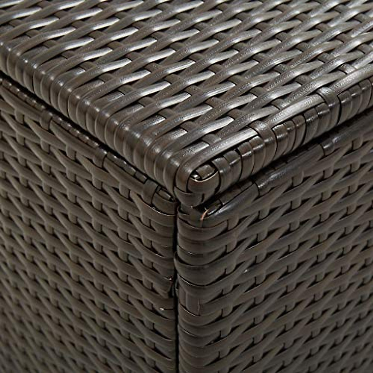 Festnight Garden Storage Deck Box Brown Poly Rattan Storage Cabinet with Water Resistant Lining Garden Organizer for Patio Lawn Backyard Outdoor Indoor Furniture 78.7 x 19.6 x 23.6 Inches (W x D x H)