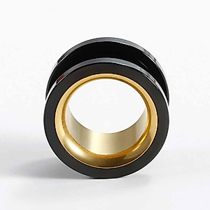 POBAISITER 2PCS Stainless Steel Screw Ear Gauges Tunnels Hollow Double Flare Black Gold For Man For Woman Body Piercing Jewelry 6mm-30mm Stretcher